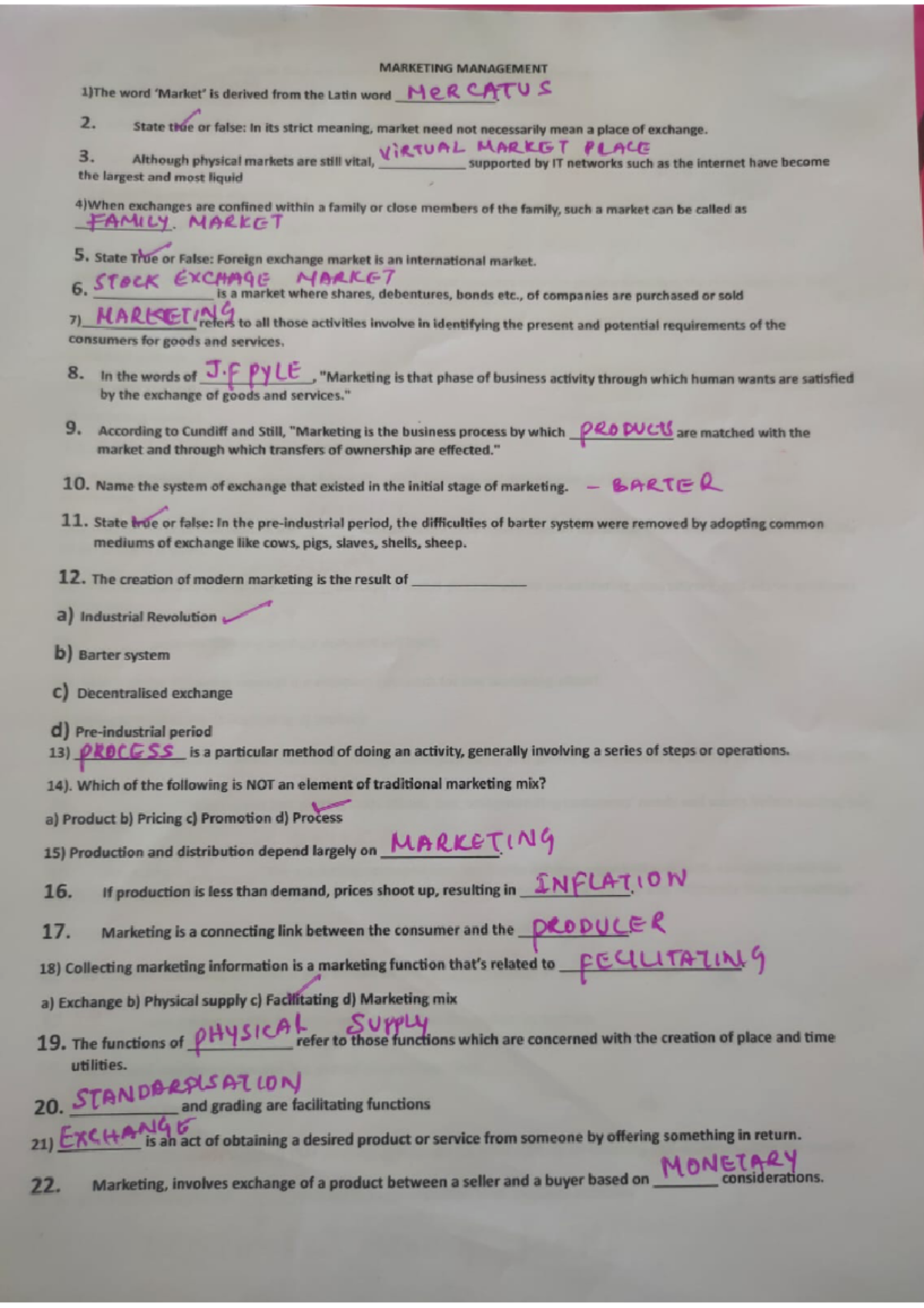 Marketing management all MCQ question with answers - bachelors of ...