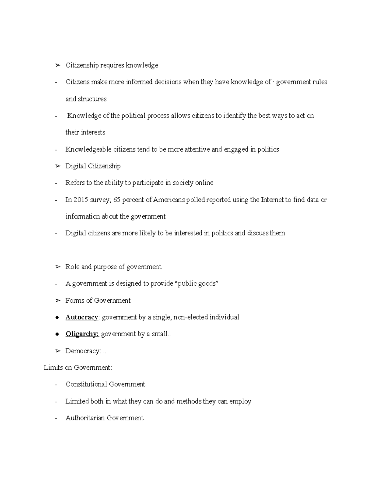 American politcaly culture chapter 1-5 continued - Citizenship requires ...