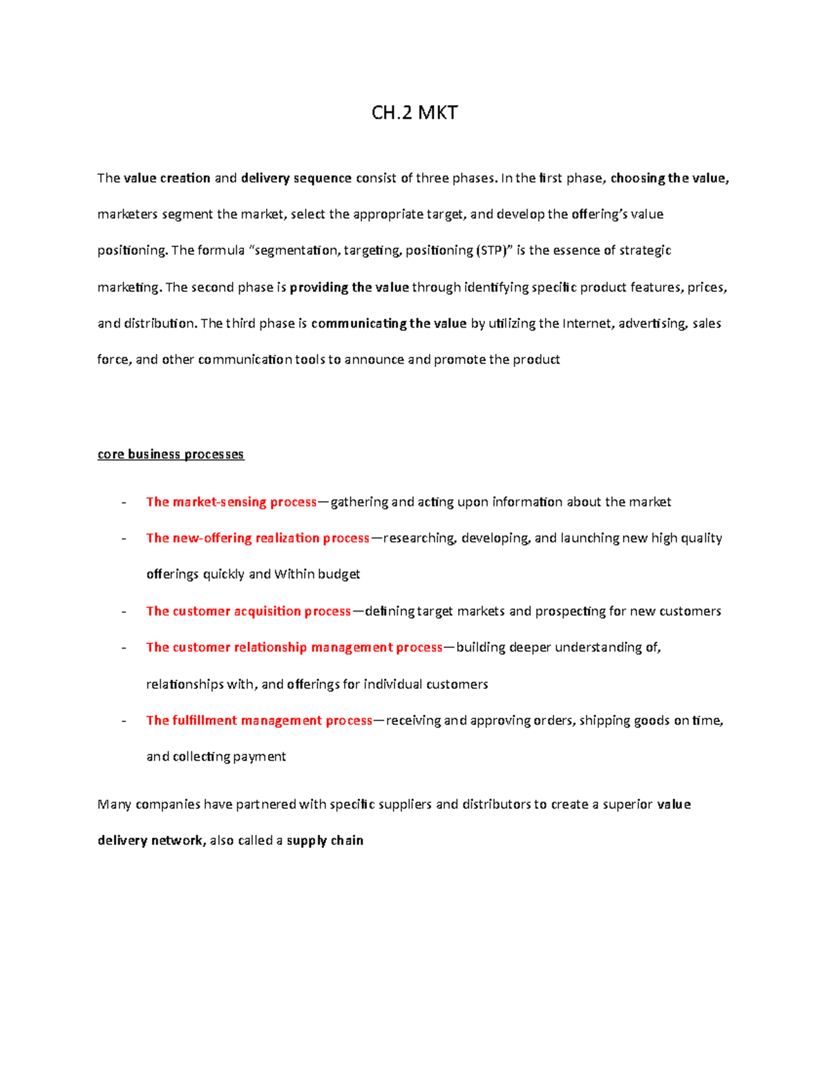CH.2 MKT - Ch.2 notes - MKT 4451 - LSU - Studocu