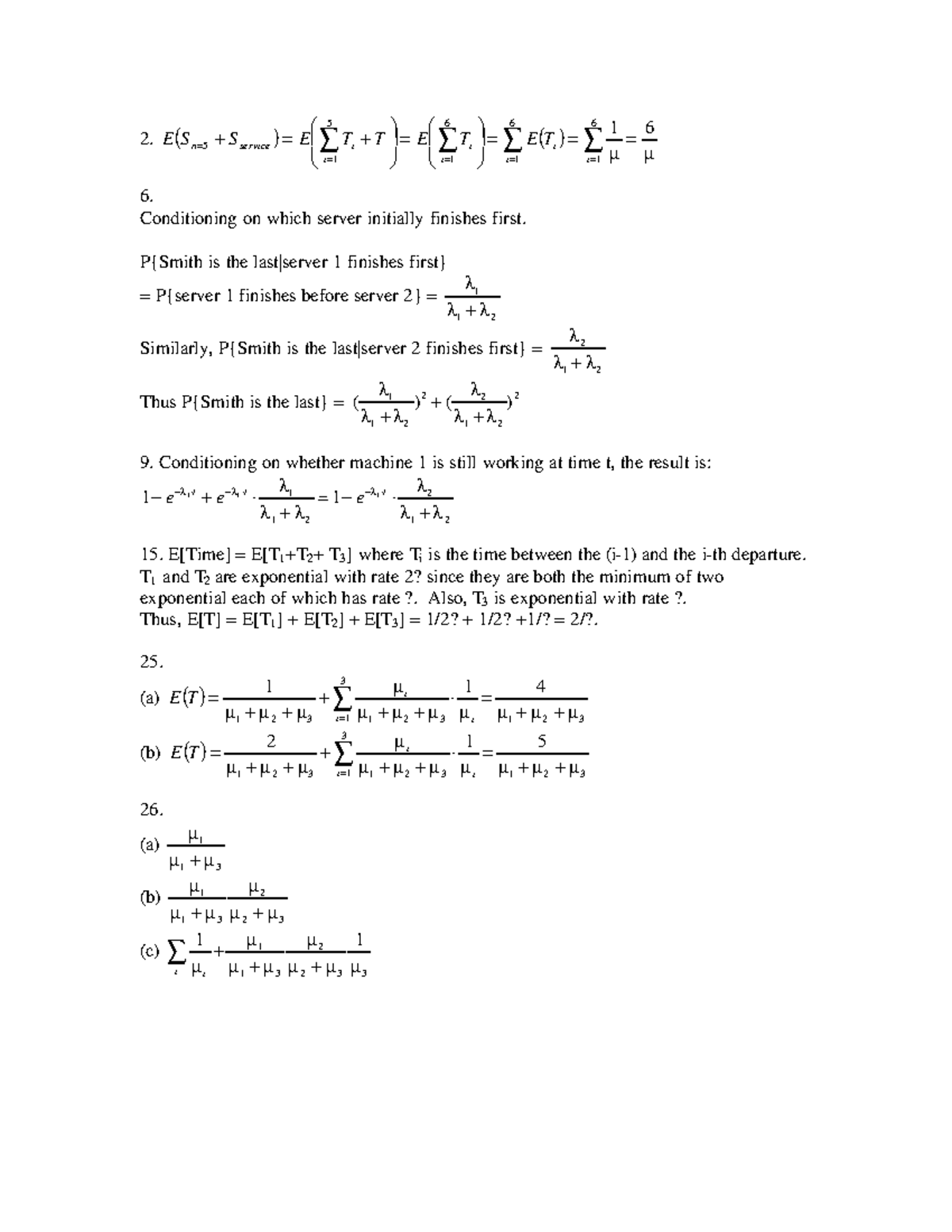 Seminar assignments - Homework 9 answers - 6 5 6 6 1 6 2. E (S S ...