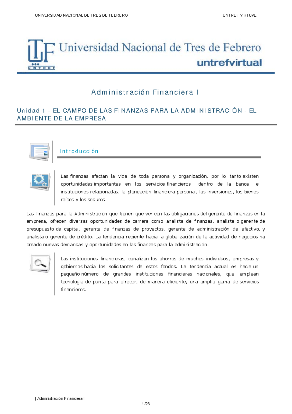 Unidad 1 - Administración Financiera I Unidad 1 - EL CAMPO DE LAS ...