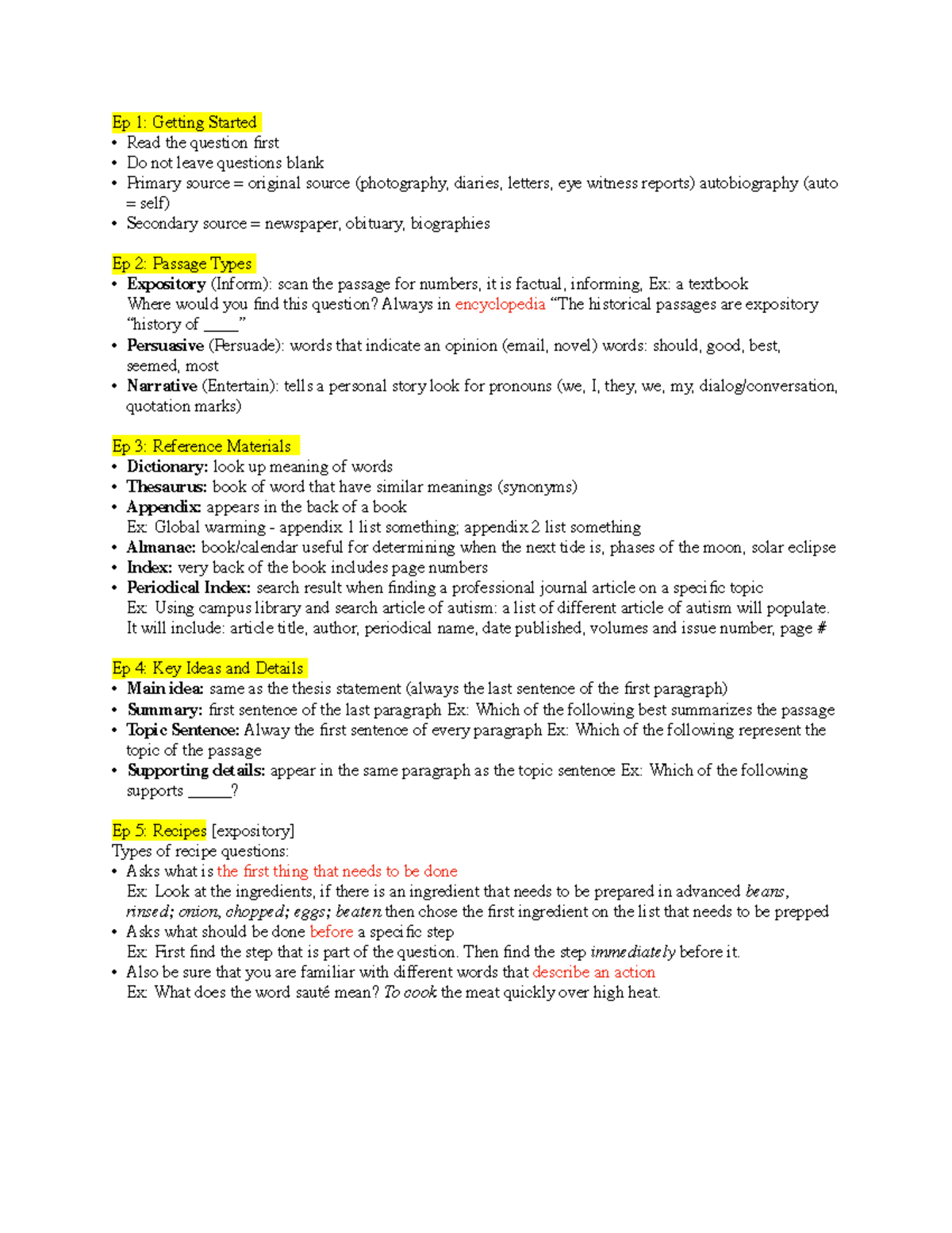 English and Reading Study Guide xxxxx - ENGL278 - FCC - Studocu