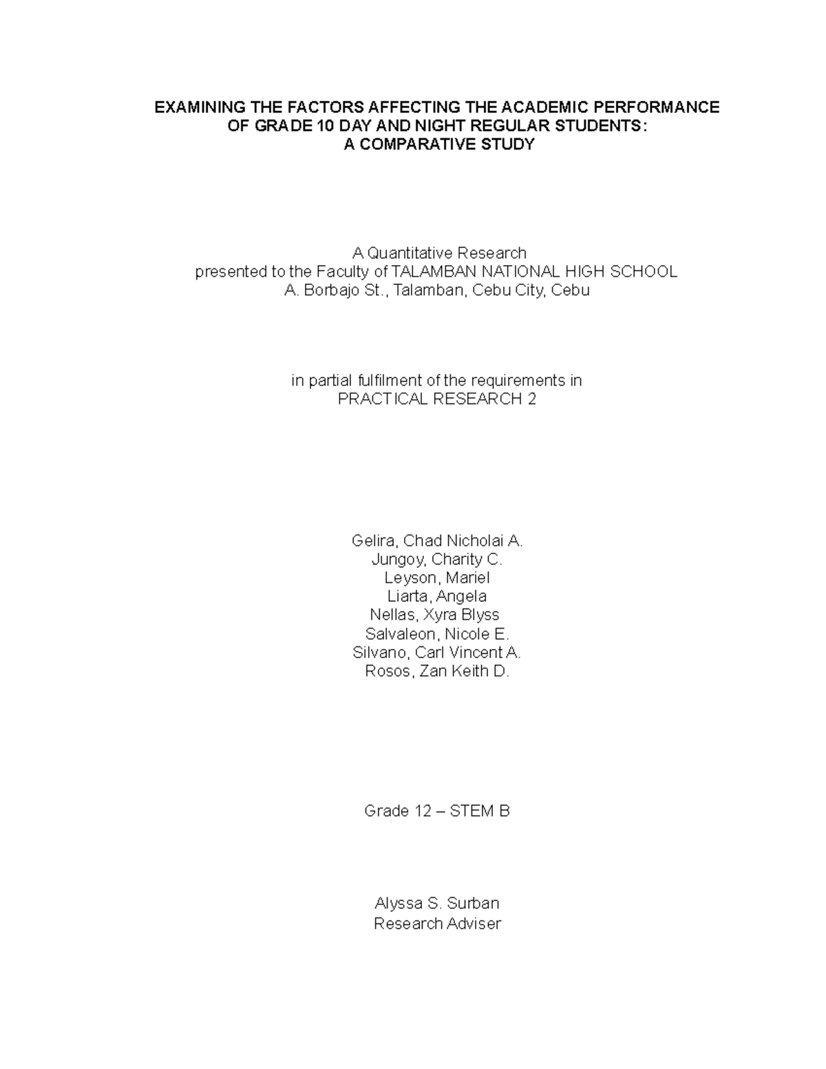 Pr2-Chapter-1 - STUDIES - EXAMINING THE FACTORS AFFECTING THE ACADEMIC ...