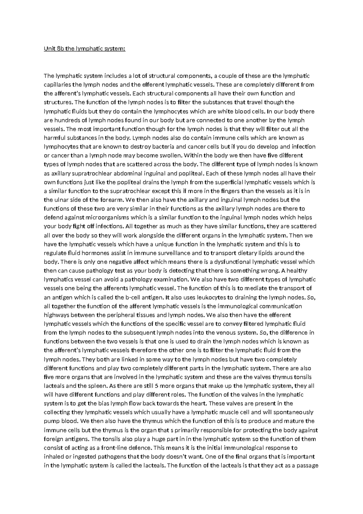Unit 8b the lymphatic system - These are completely different from the ...