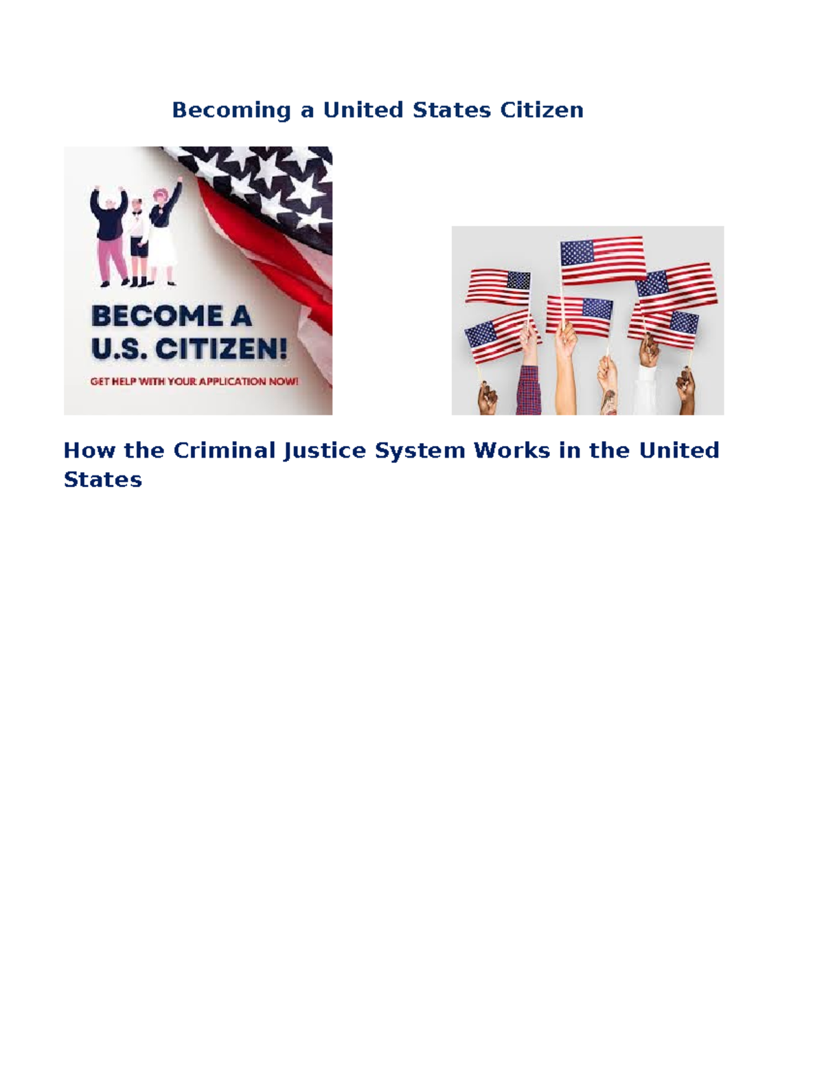CJ 112 Project One Template - Becoming a United States Citizen How the ...
