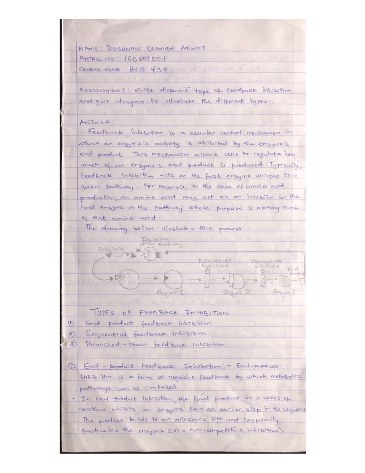BCH 434 Assignment - Advanced Enzymology - Studocu