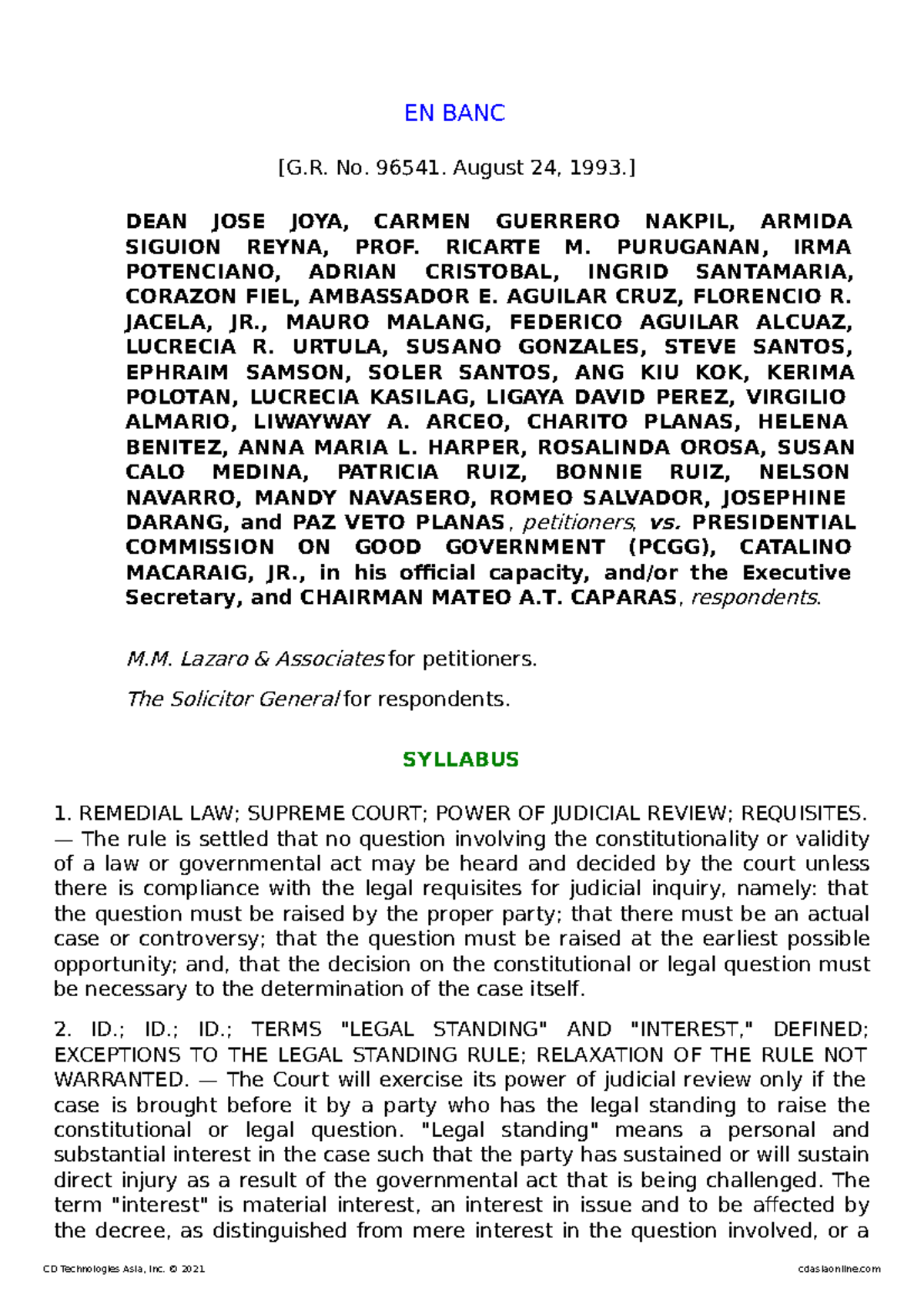 DEAN JOSE JOYA, CARMEN GUERRERO NAKPIL, ARMIDA SIGUION REYNA, PROF ...