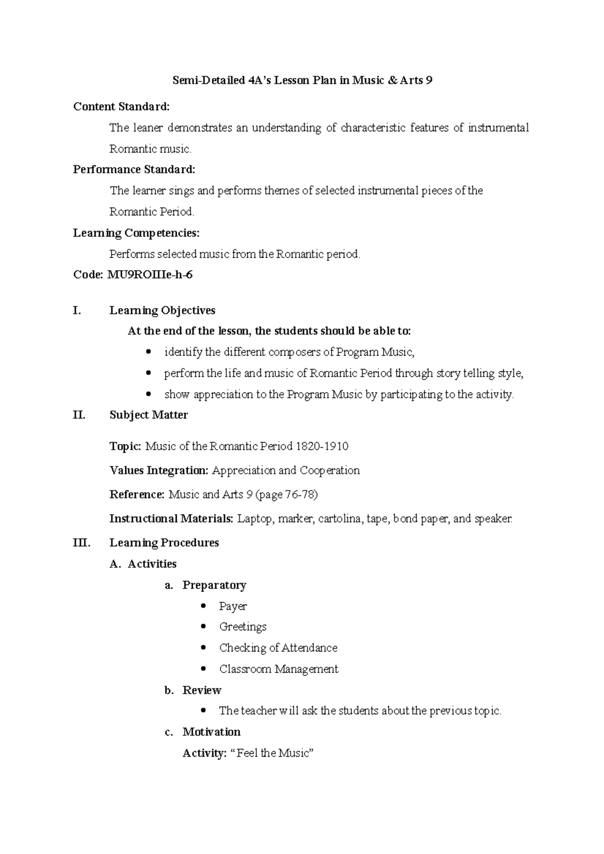 7th-lesson-plan - LESSON PLAN - Semi-Detailed 4A’s Lesson Plan in Music ...