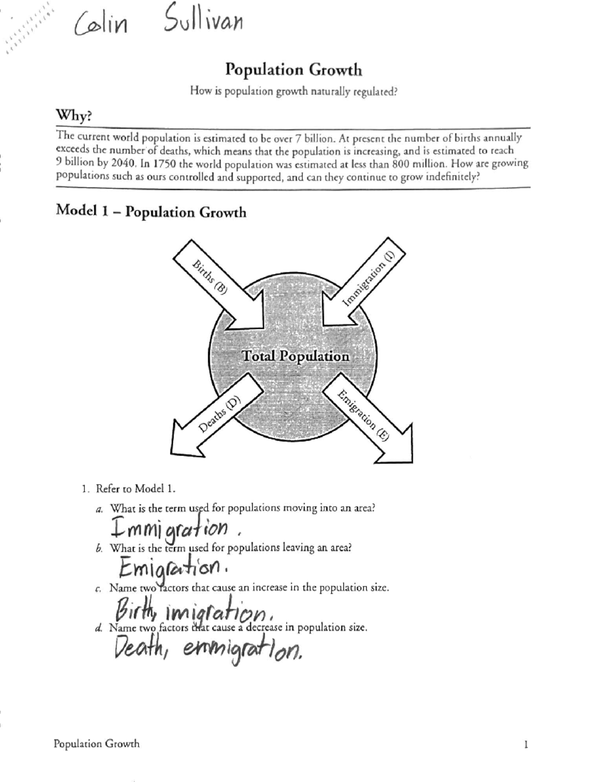 Population Growth Pogil - Studocu