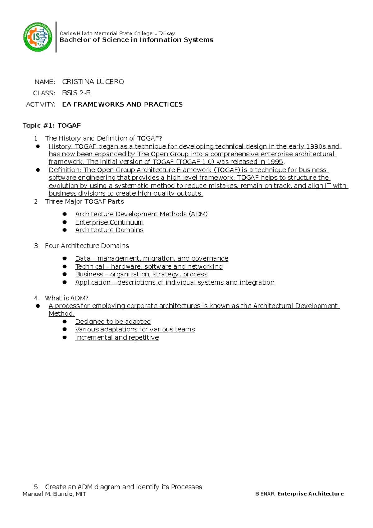 Lucero Isenar ACT2 - Good luck - Carlos Hilado Memorial State College ...