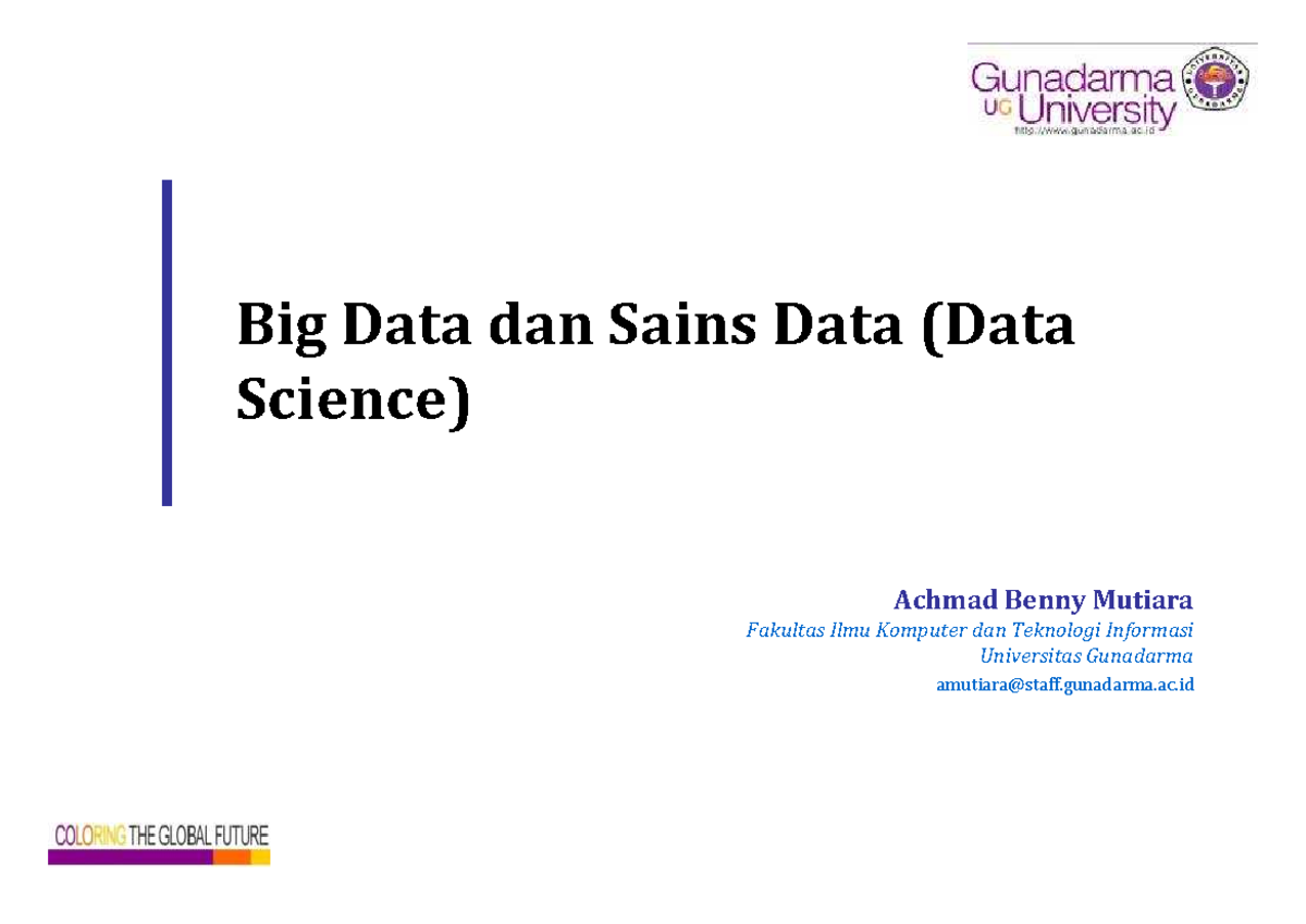 Document data science - Big Data dan Sains Data (Data Science) Achmad ...
