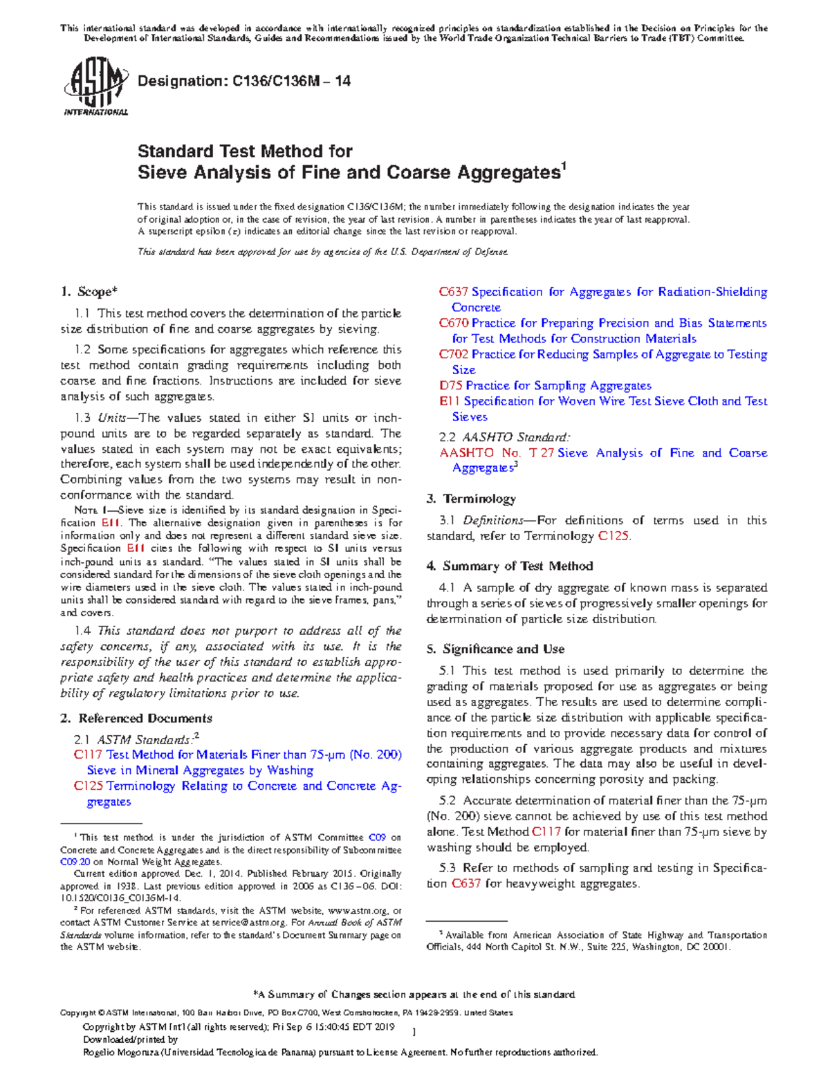 C136 C136M Granulometria - Designation: C136/C136M− 14 Standard Test ...
