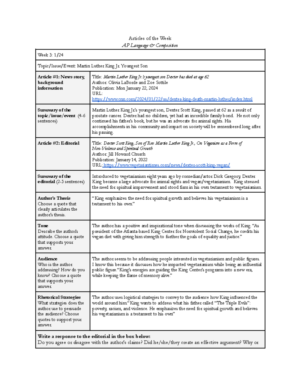 1-3 Articles of the Week AP Language Articles of the Week - Articles of ...