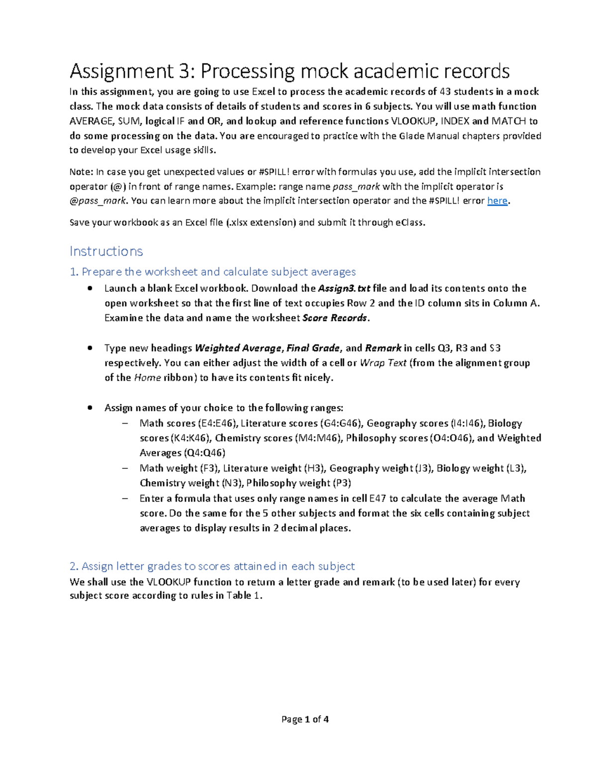 Assignment 3 - instructions X - Assignment 3: Processing mock academic ...