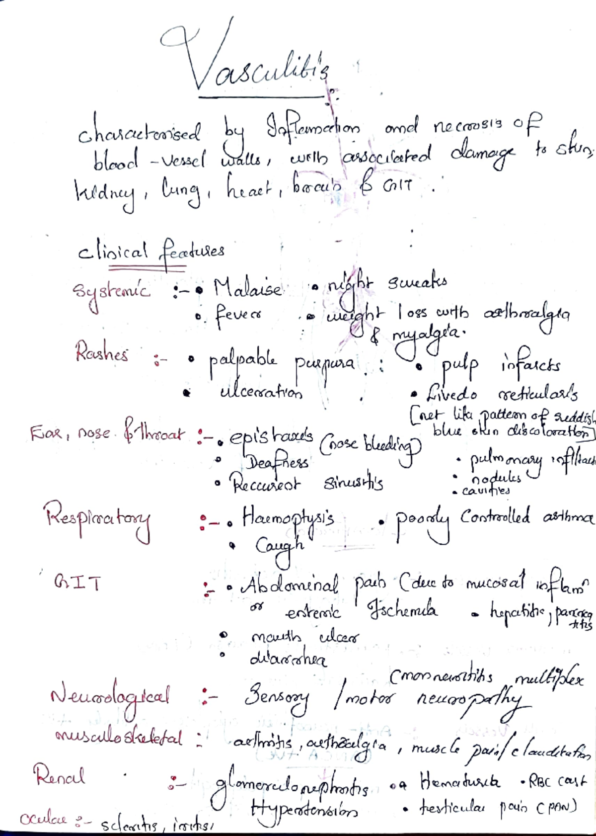 Vasculitis - Its a lecture notes