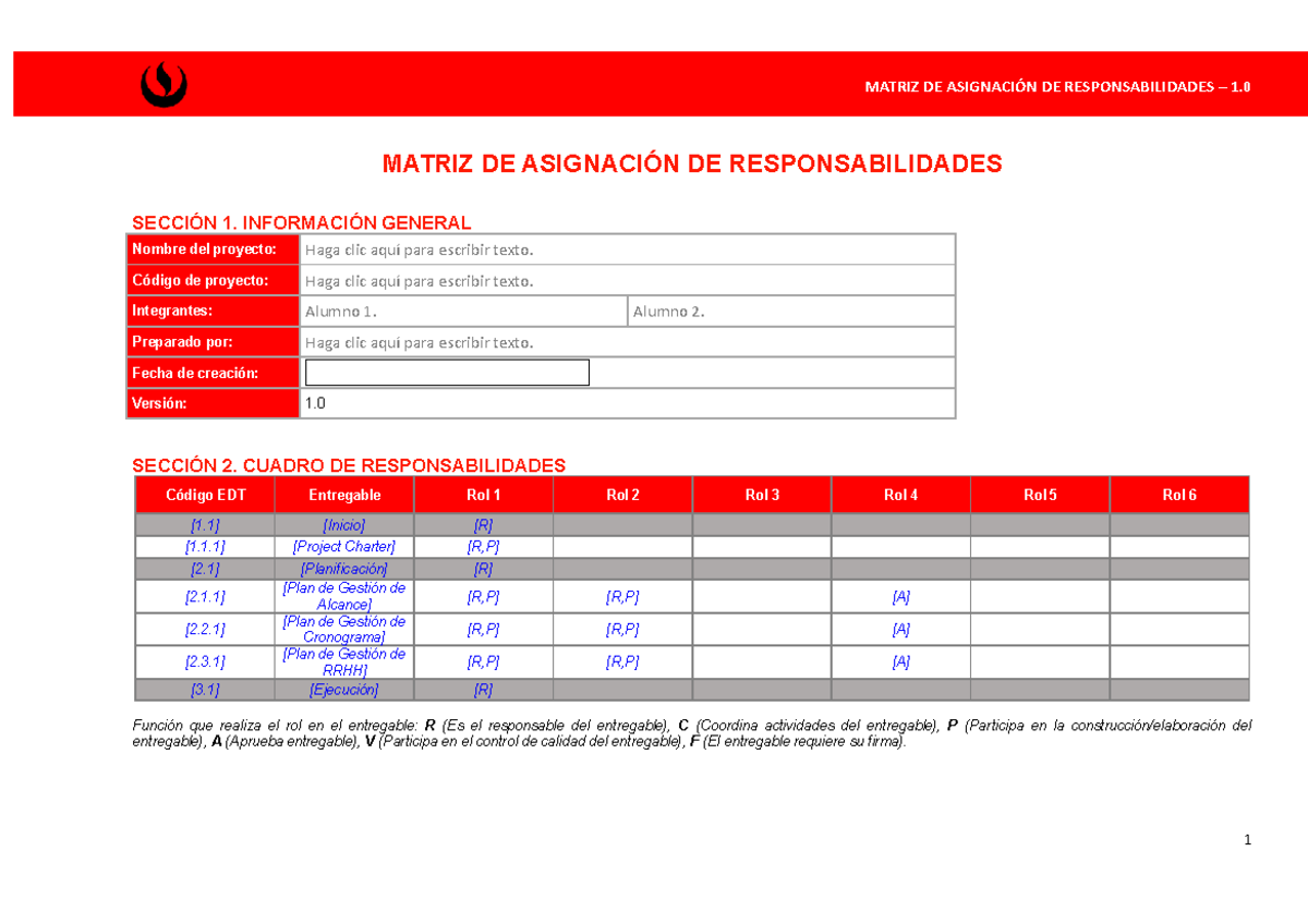 7.- Matriz RAM - MATRIZ DE ASIGNACIÓN DE RESPONSABILIDADES – 1. MATRIZ ...