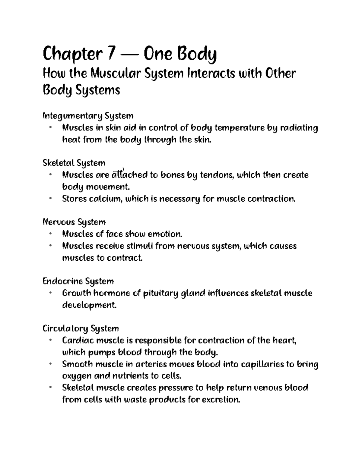 One Body - CH 7 - How the muscular system interacts with the other ...