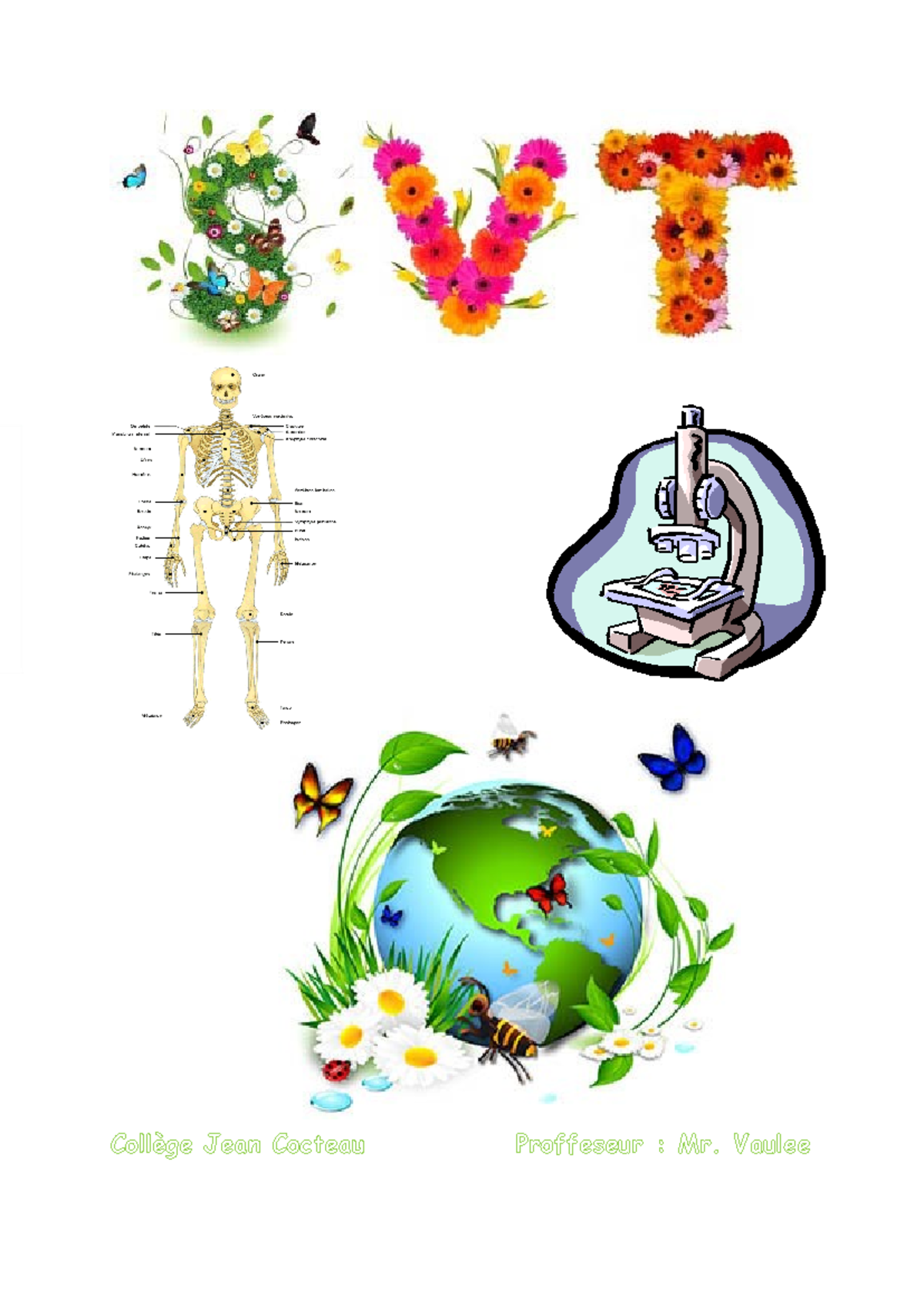 Page de garde svt - Sciences de la vie et de la Terre - Collège Jean ...