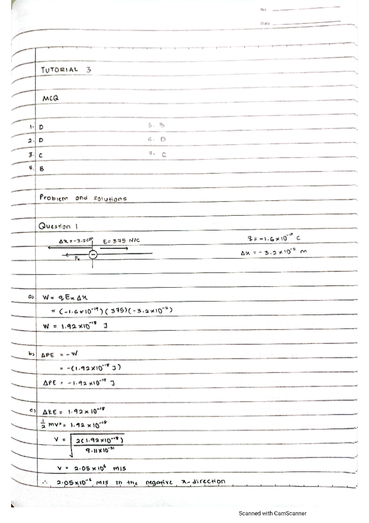 Tutorial 3 PHY098 - Foundation Engineering - Studocu