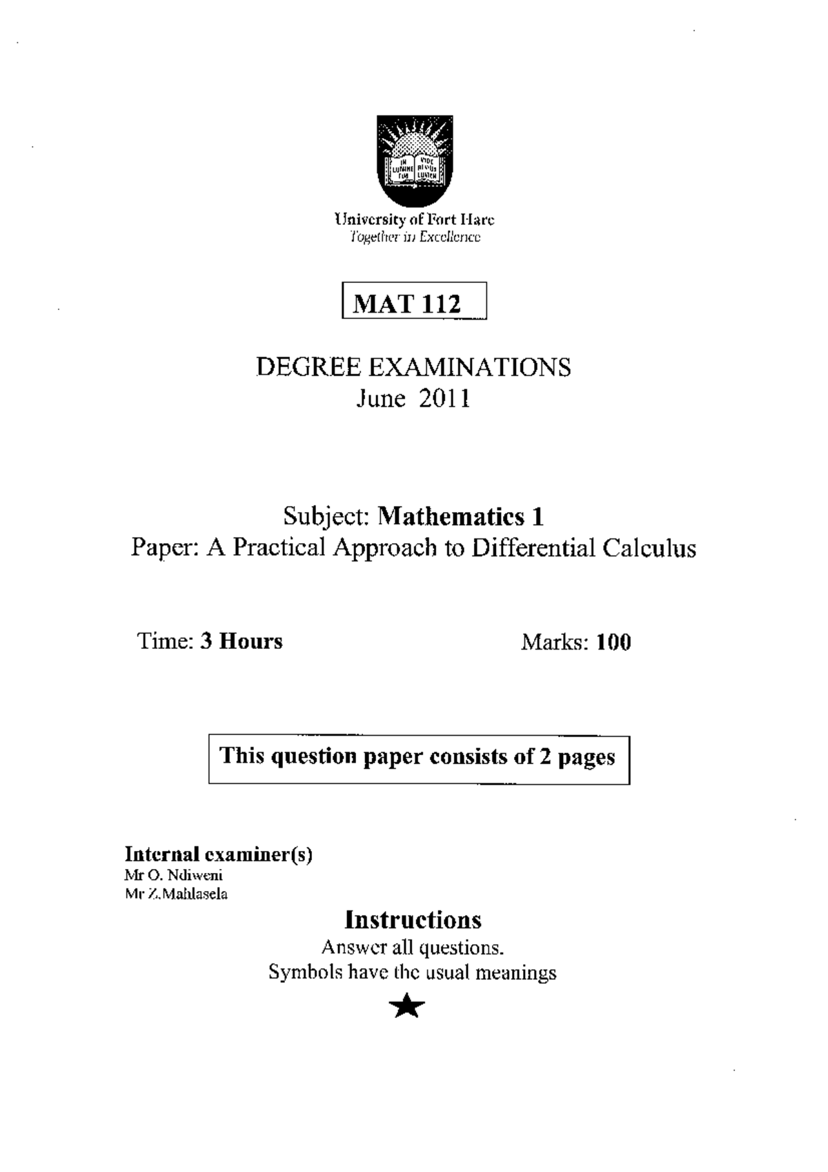Maths practice - i need past question papers for june exam i need to ...