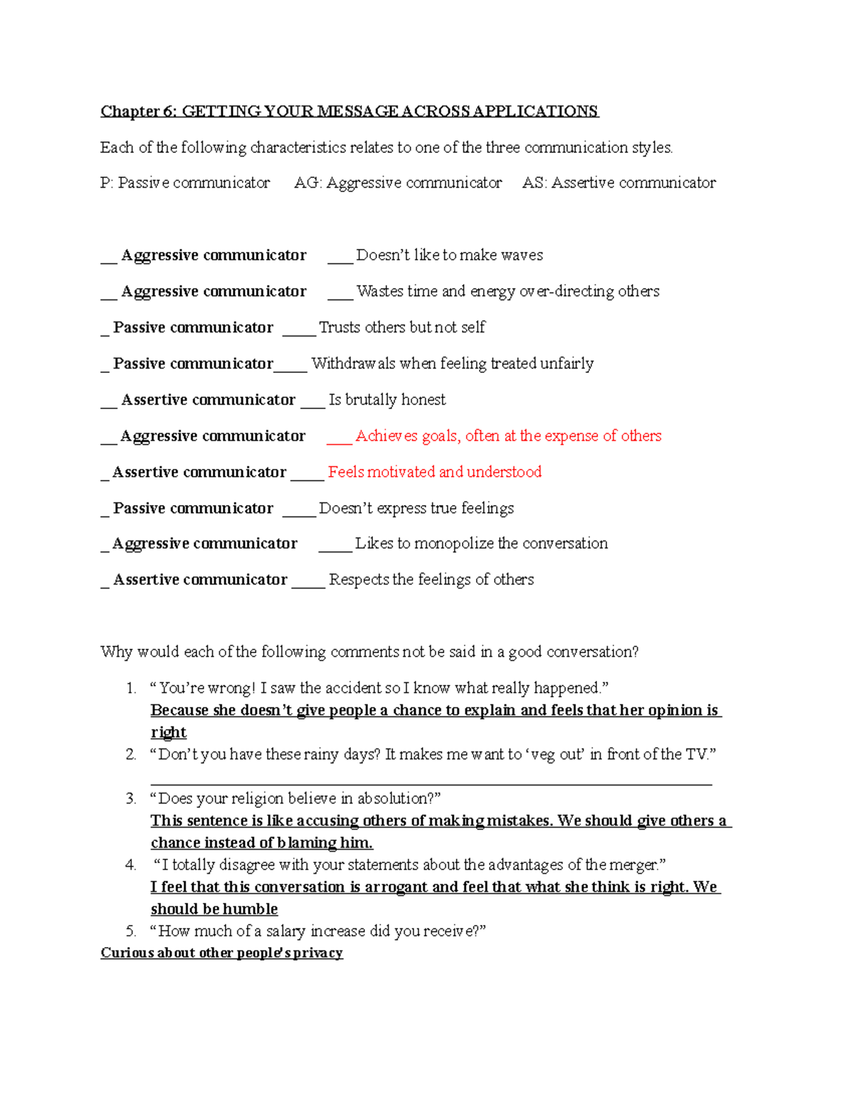 Chp 6 Exercise （Week7） - Tutorial - Chapter 6: GETTING YOUR MESSAGE ...