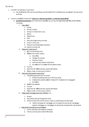 PSC Notes - Financial and Business Skills - QUESTION 1 No person may ...
