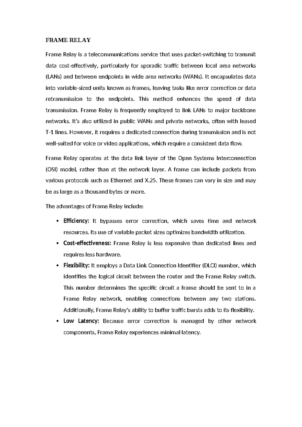 Frame-Relay-1 - Lab report of frame relay - FRAME RELAY Frame Relay is a telecommunications ...