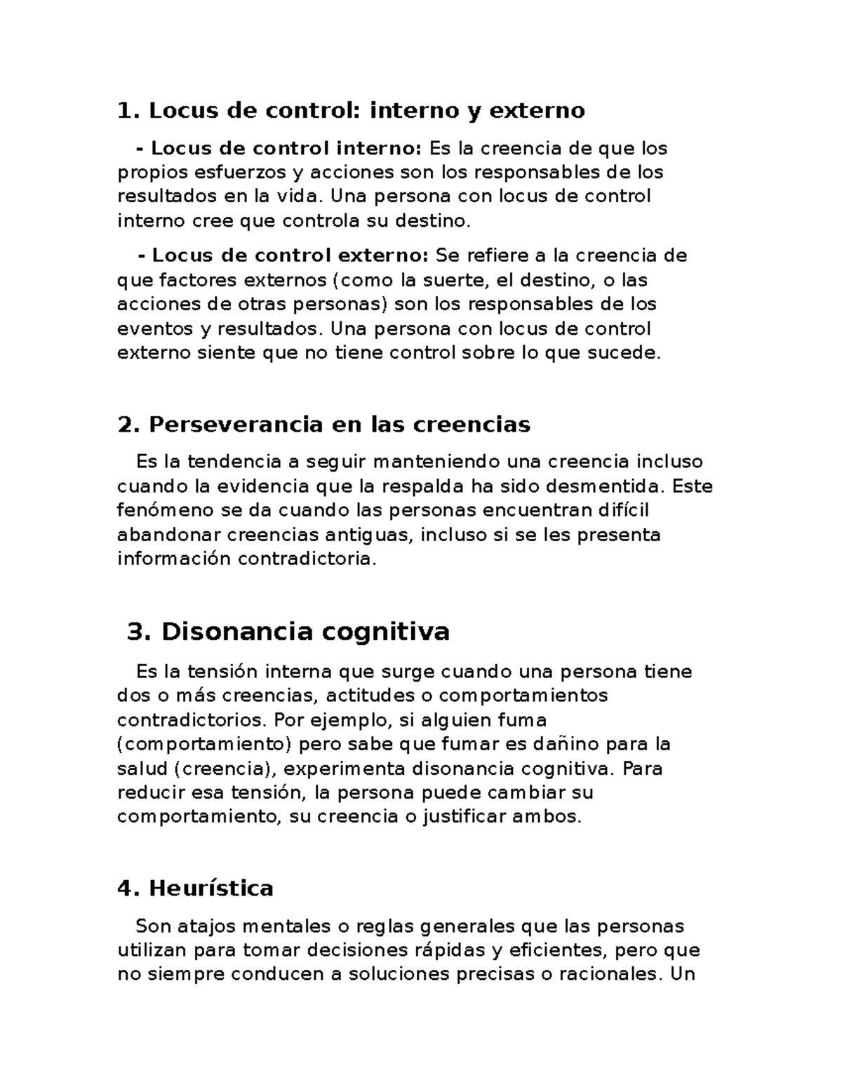 Resumen psicologia prueba 1 - 1. Locus de control: interno y externo ...