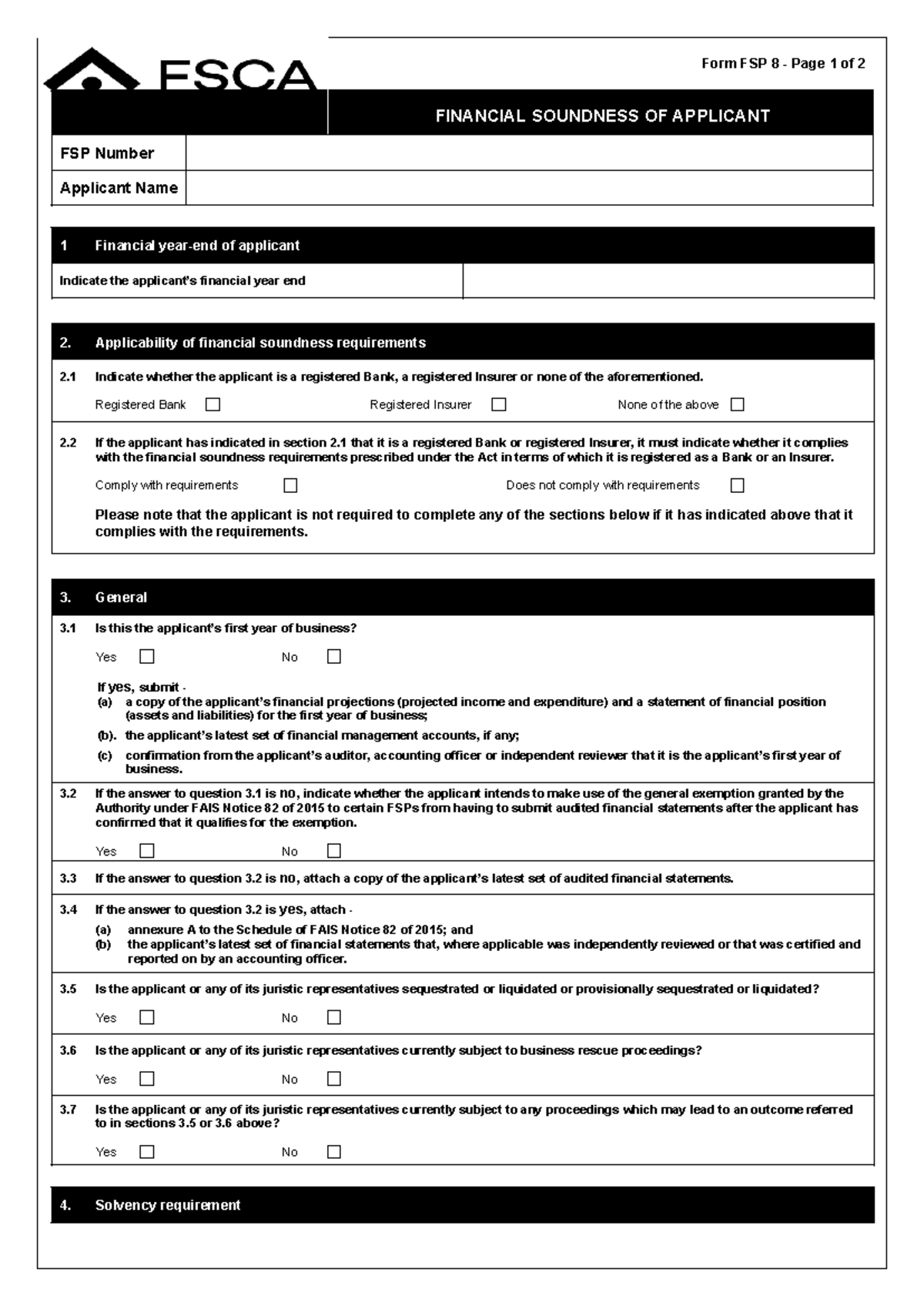 FSP8 - Academic research - Form FSP 8 - Page 1 of 2 FINANCIAL SOUNDNESS ...