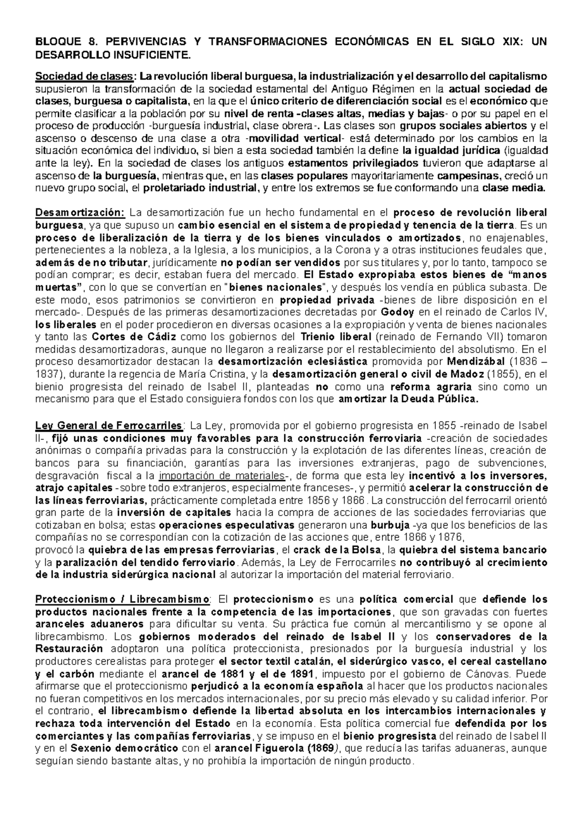 Bloque 8 - TÉ Rminos - Resumen - BLOQUE 8. PERVIVENCIAS Y TRANSFORMACIONES ECONÓMICAS EN EL ...