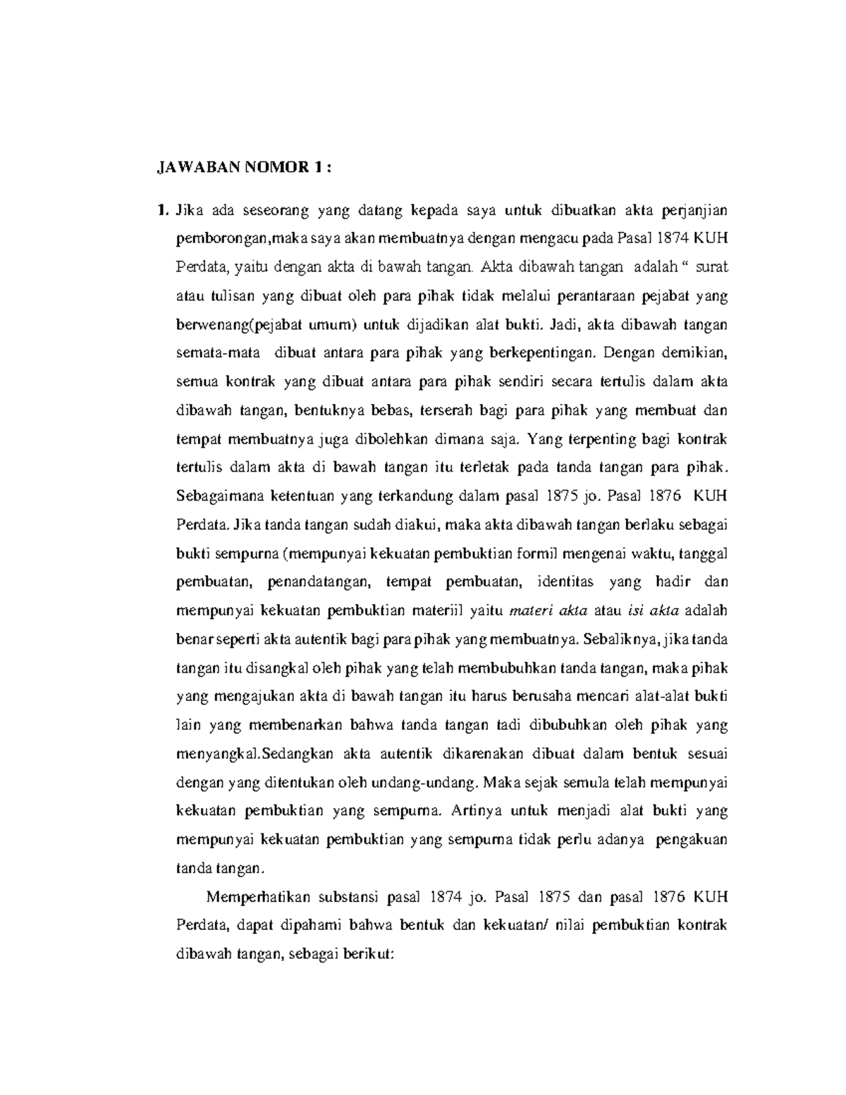 Ujian PLKH Kontrak - JAWABAN NOMOR 1 : Jika ada seseorang yang datang ...