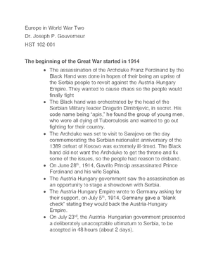 HST 102-001 History Europe WW2 1945-end - Europe in World War Two Dr ...