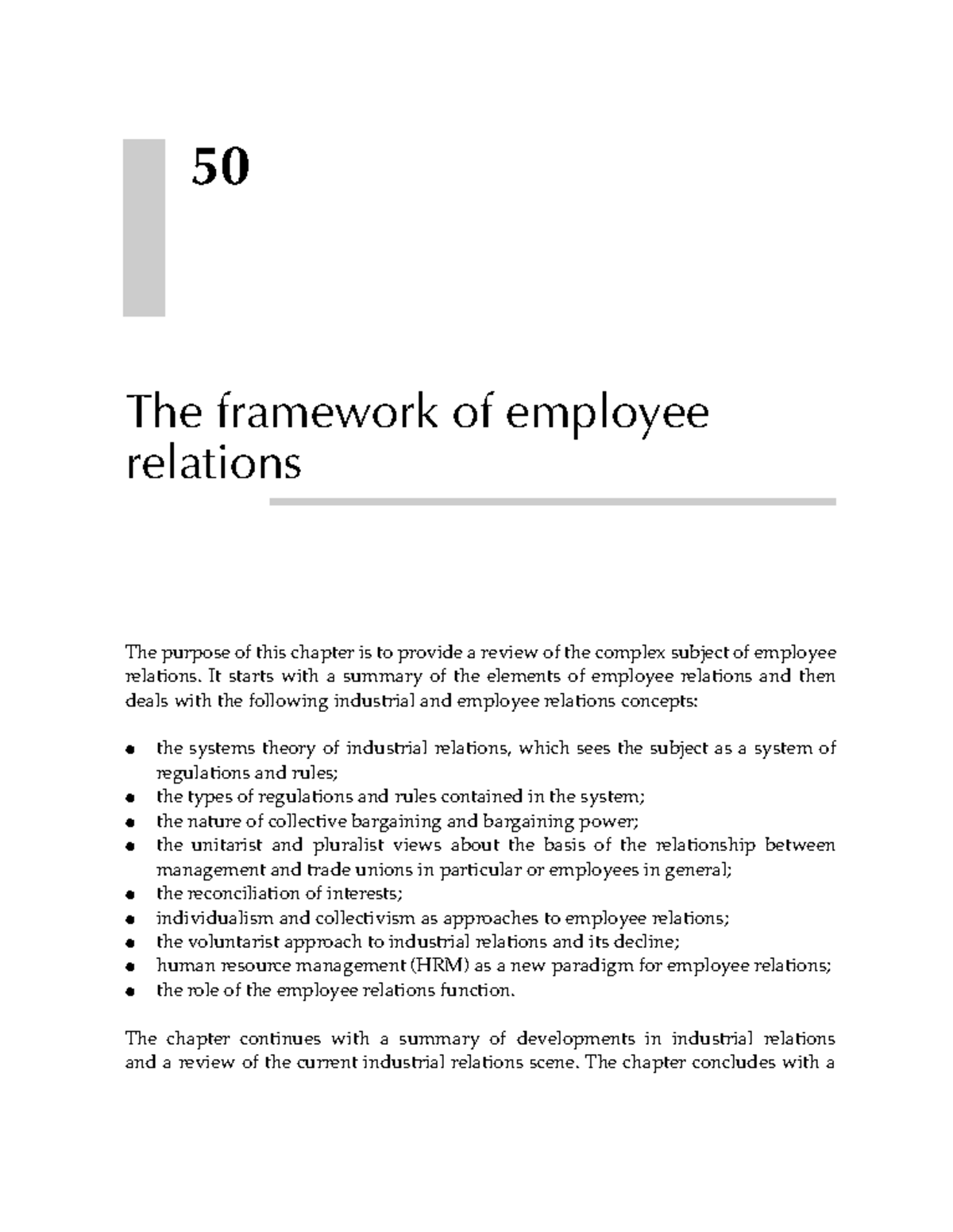 50 - The framework of employee relations - The framework of employee ...