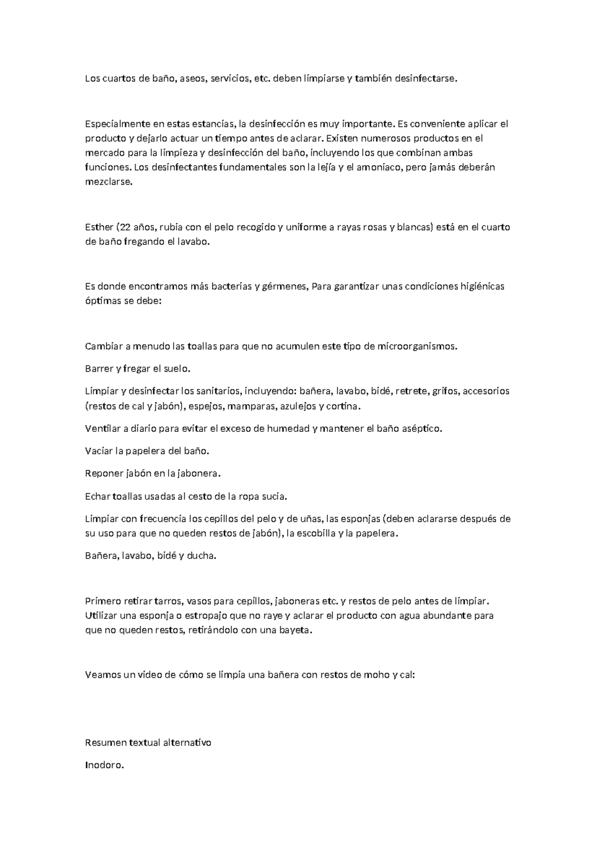 Los cuartos de baño - limpieza de baños de adulto mayor procedimientos ...