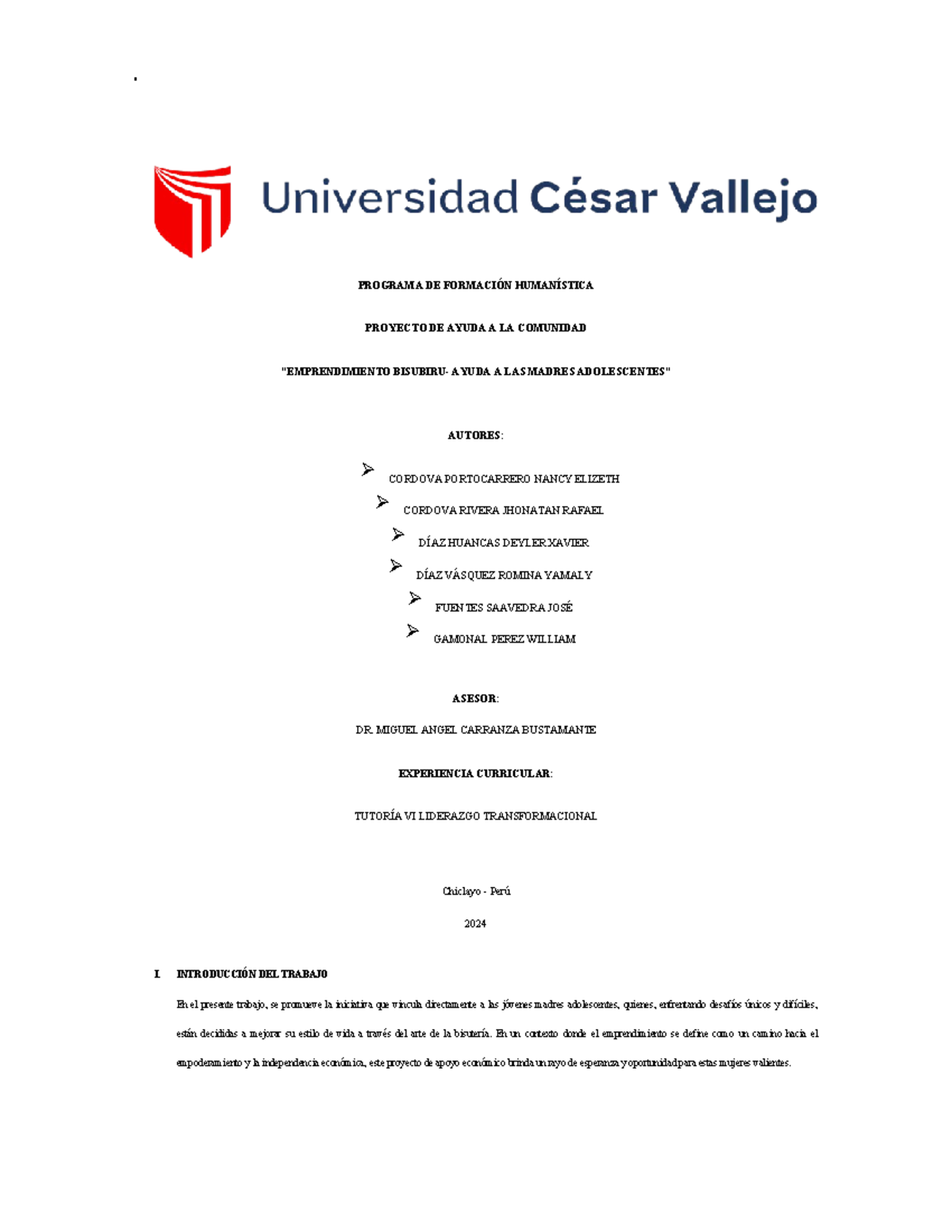 Primer Avance - Grupo 02 - Tutoria VI - PROGRAMA DE FORMACIÓN ...