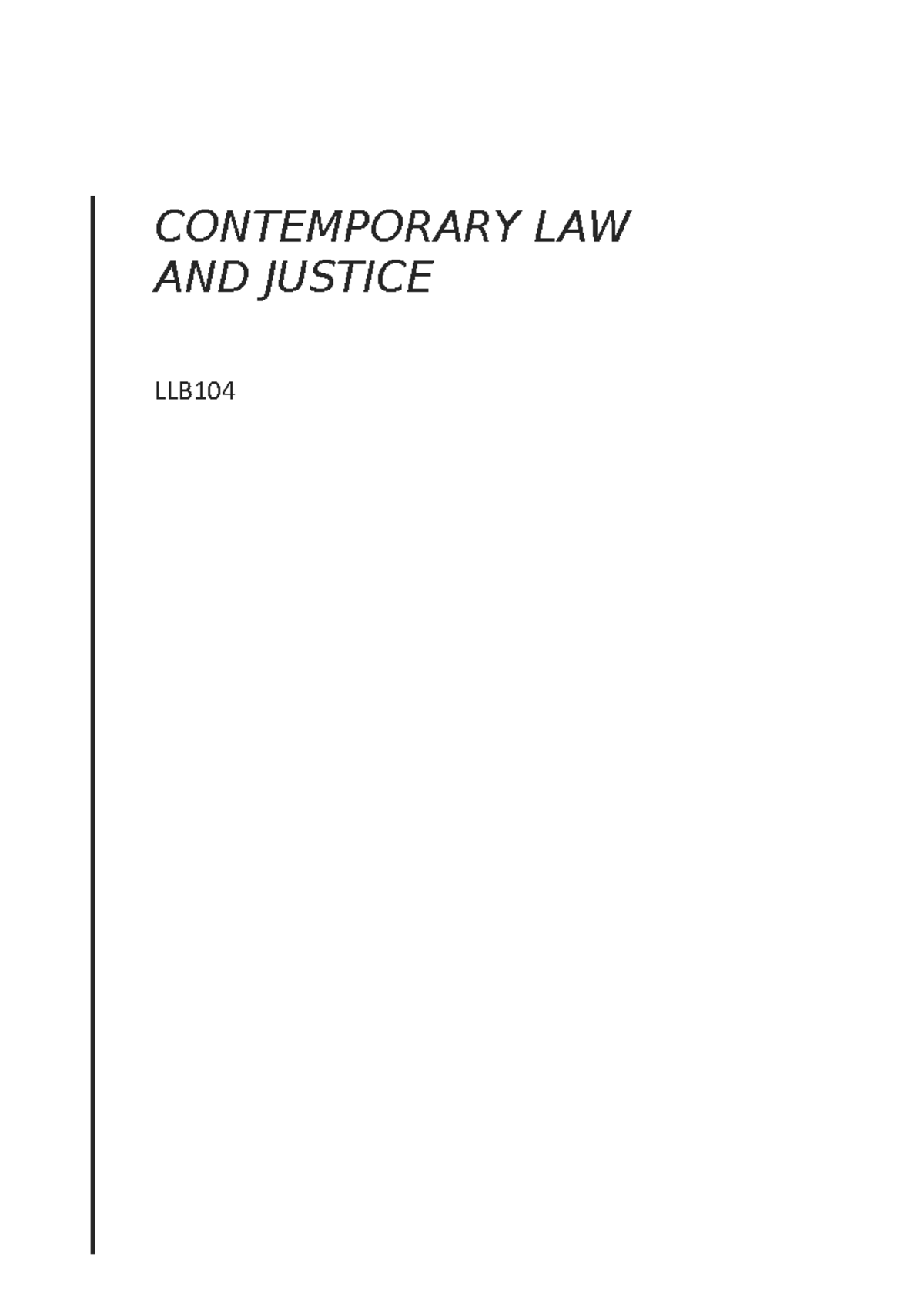Contemp Law and Justice Notes - CONTEMPORARY LAW AND JUSTICE LLB Table ...
