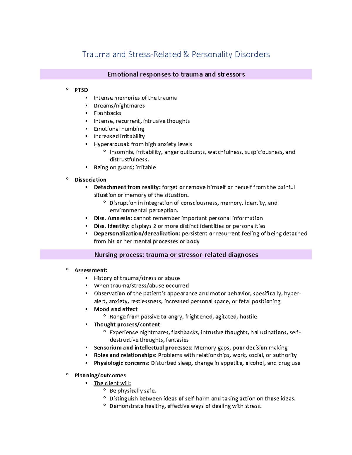 Personality disorders - Trauma and Stress-Related & Personality ...
