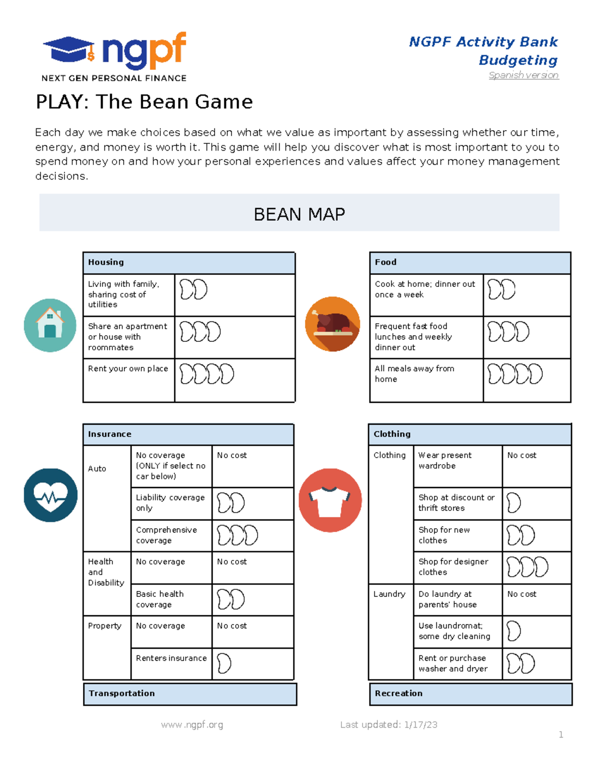 PLAY - The Bean Game 1 - 65fdsdfghjkhswcd - NGPF Activity Bank ...