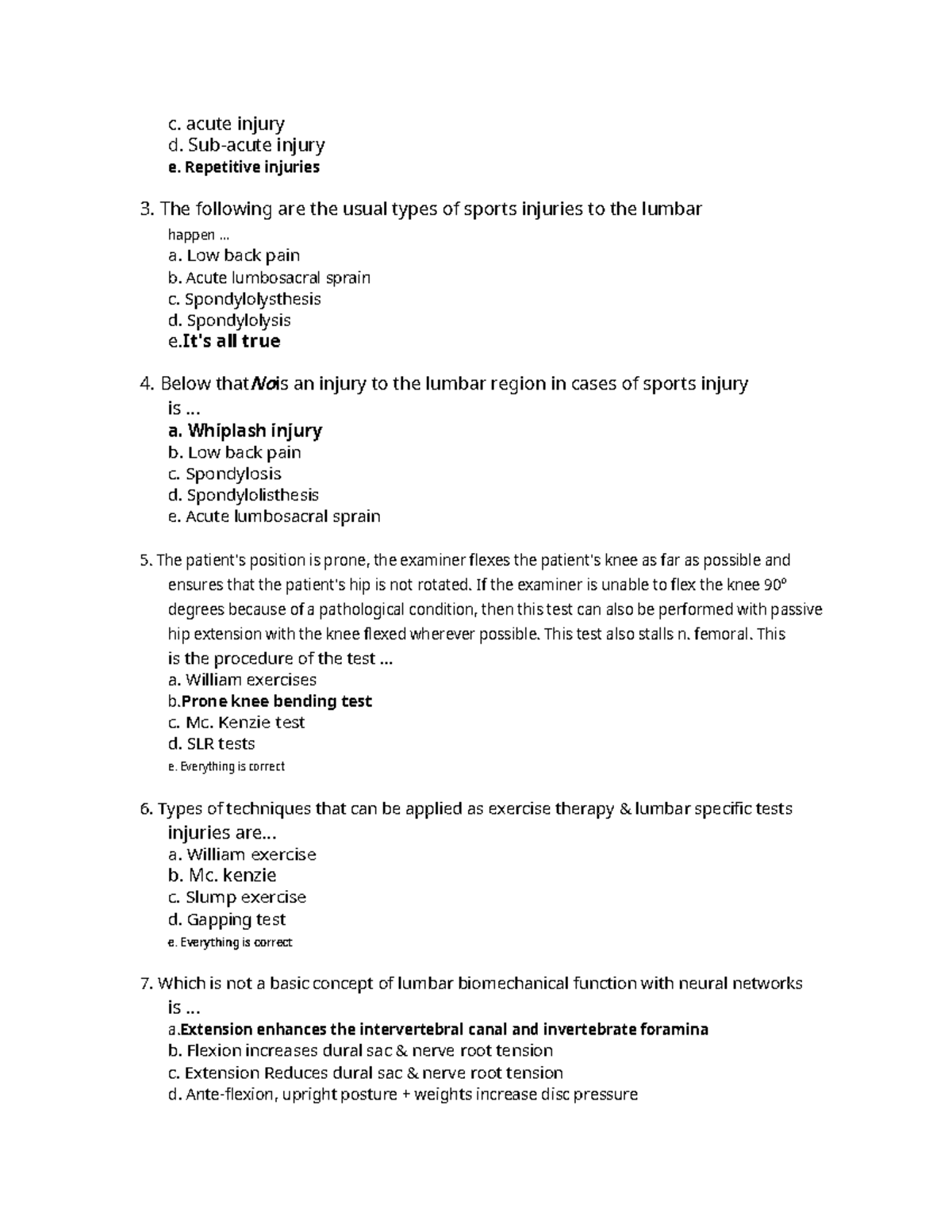 Physiological Responses to Exercise-23 - c. acute injury d. Sub-acute ...