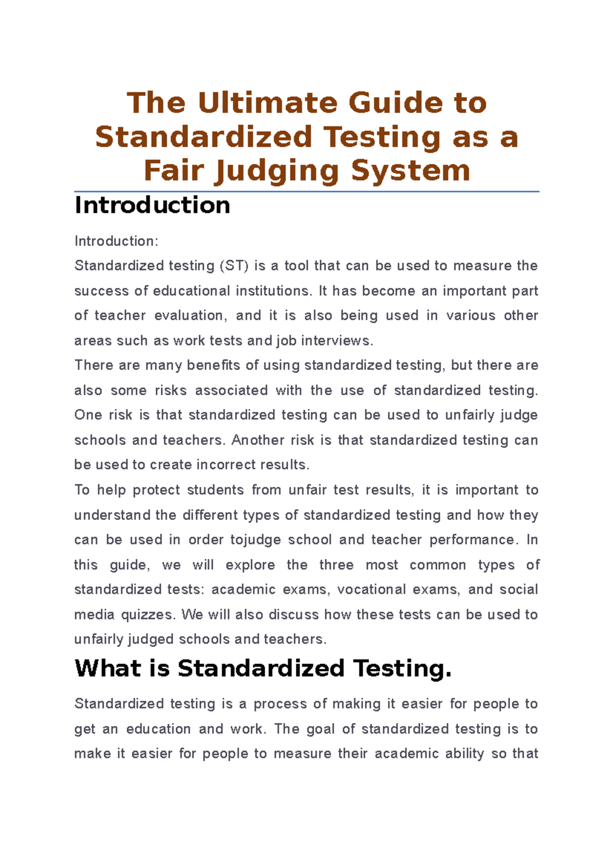 The Ultimate Guide to Standardized Testing as a Fair Judging System ...