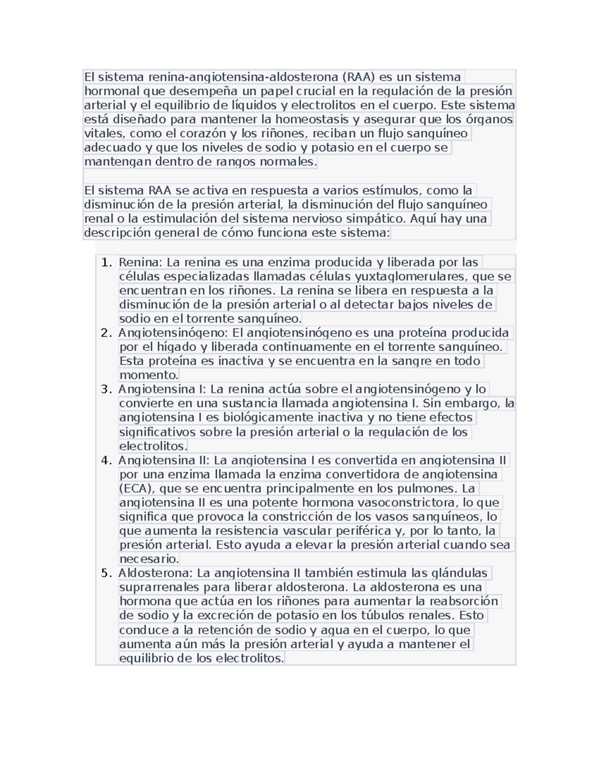 SRAA - Acción del SRAA - El sistema renina-angiotensina-aldosterona ...