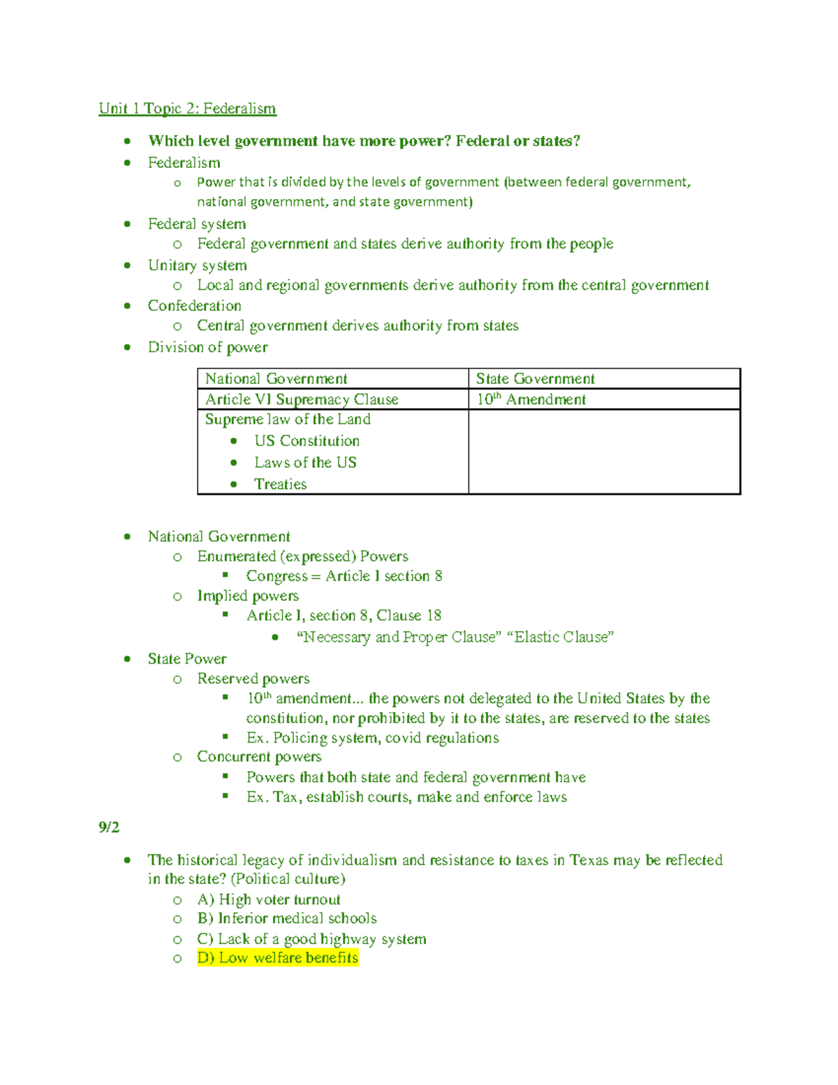 Federalism - .. the powers not delegated to the United States by the ...