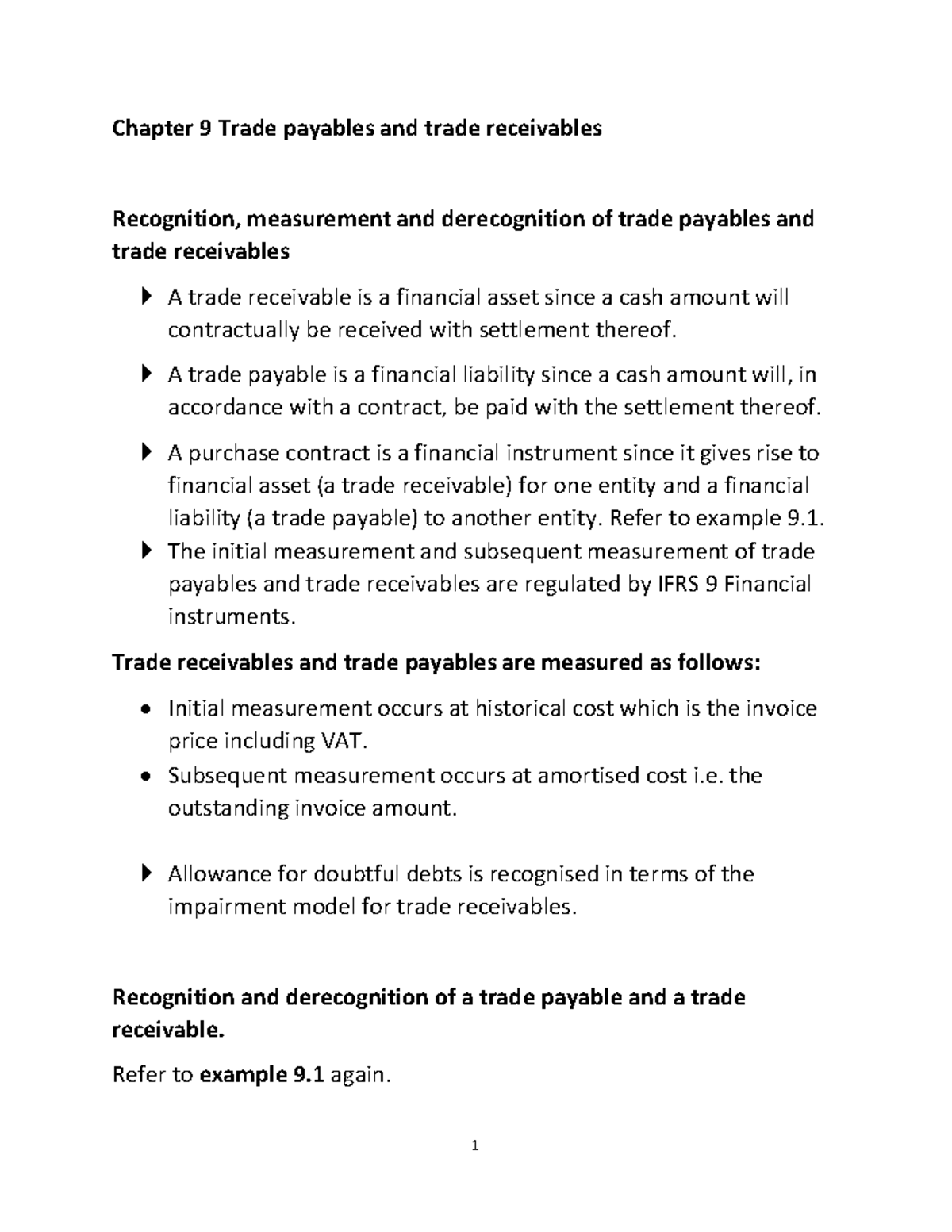 Chapter 9b Trade And Receivables - Chapter 9 Trade payables and trade ...