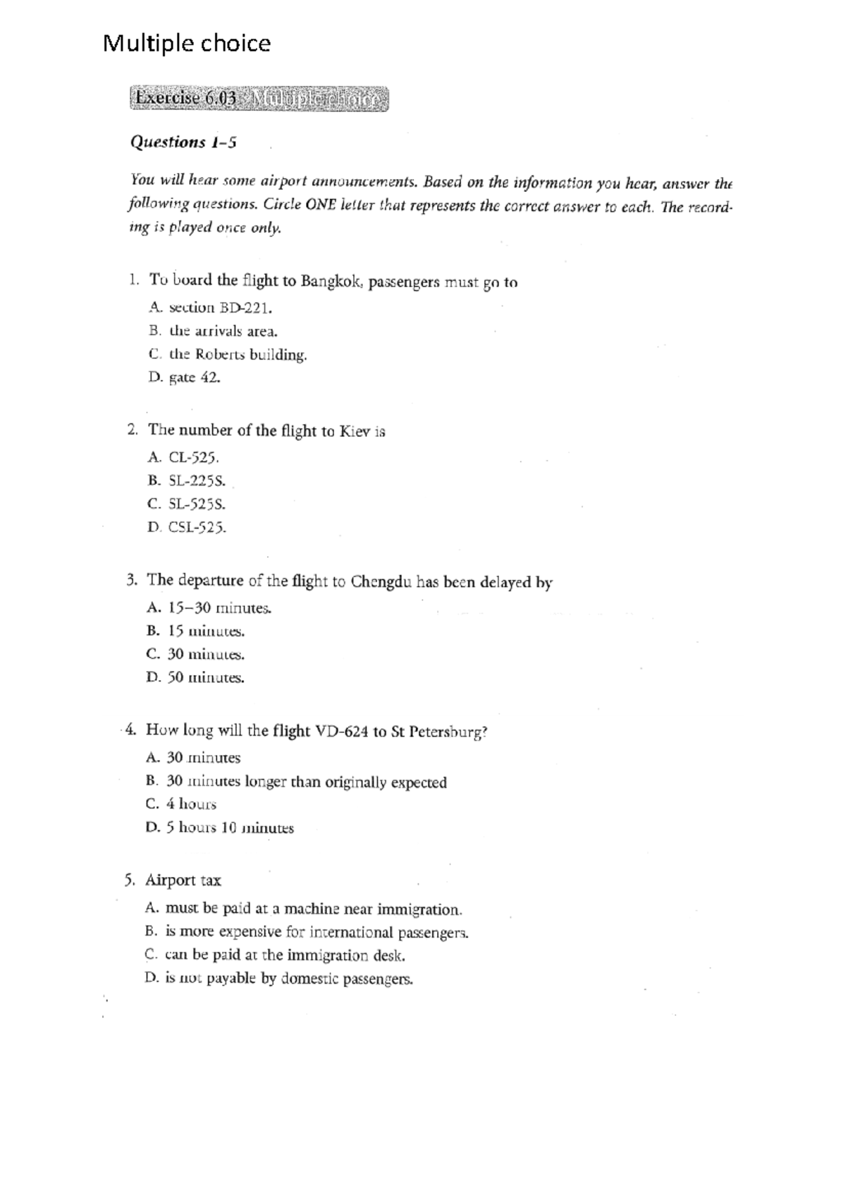 Mul'tiple choice Intensive Ielts - Ielts Writing - Multiple choice ...