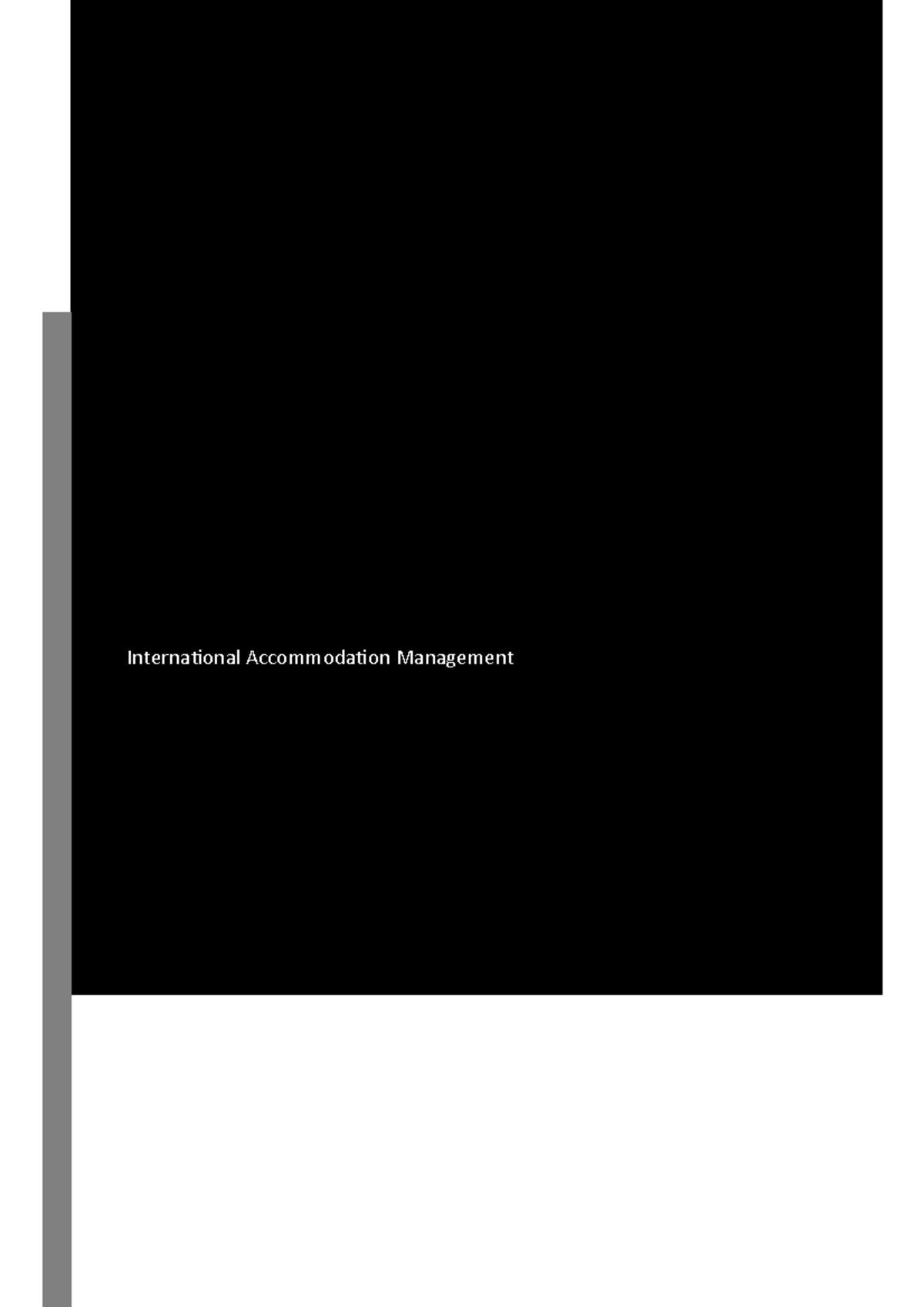 Final Assignment - Sunil Kumar - International Accommodation Management ...