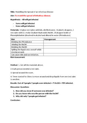 HSC Biology 2023 module 7 - infectious diseases - HSC Biology module 7 ...