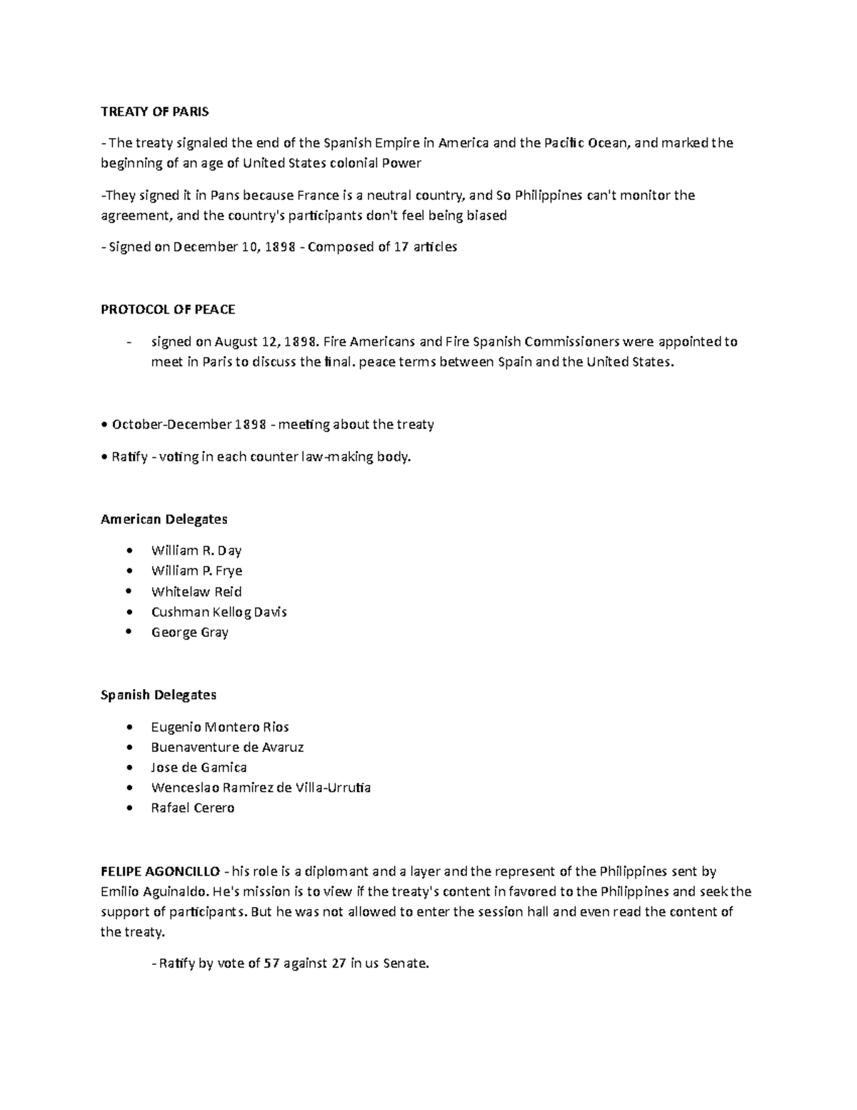 Treaty OF Paris - TREATY OF PARIS The treaty signaled the end of the ...