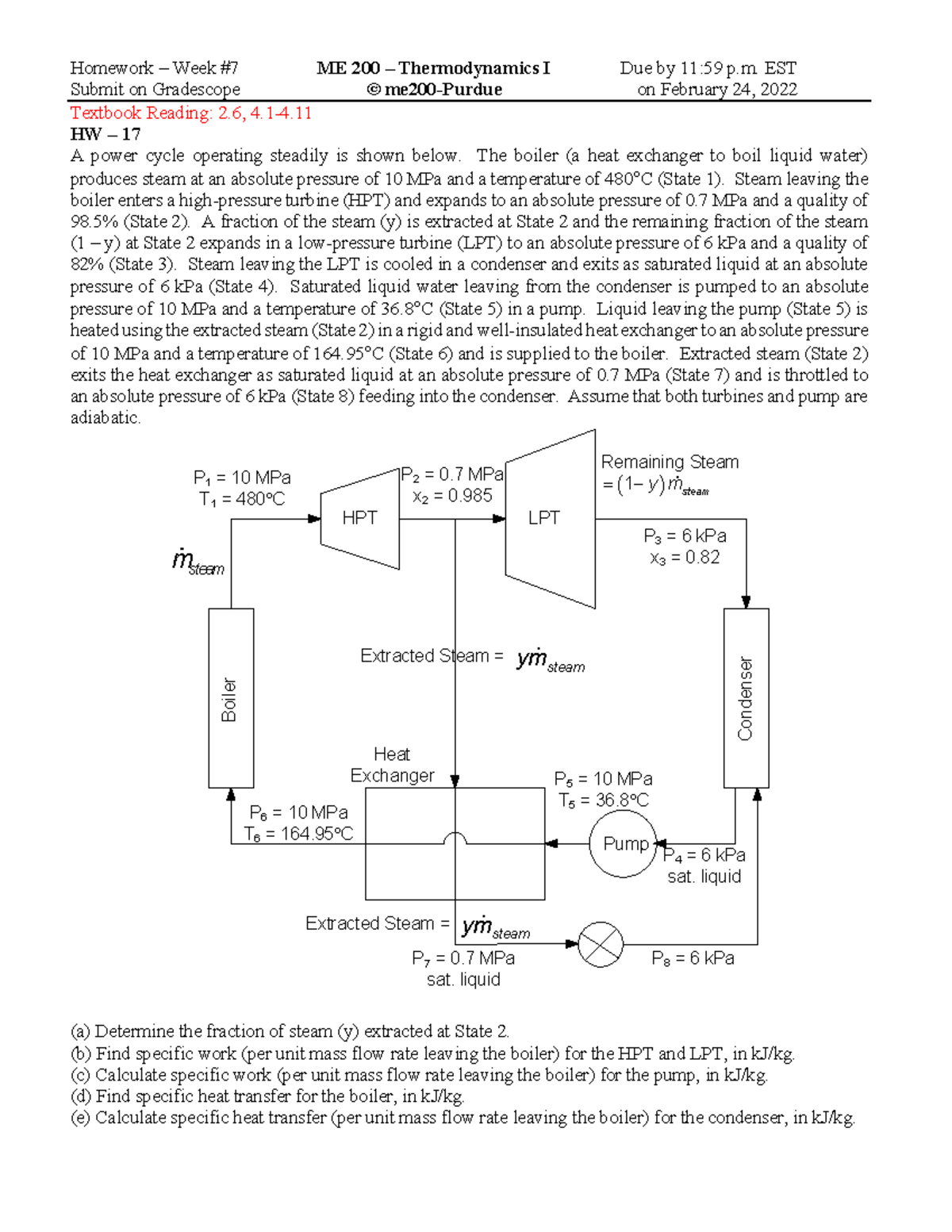 HW17-18 - S2023 HW Problems - Homework – Week #7 ME 200 – Thermodynamics I Due by 11:59 p. EST ...