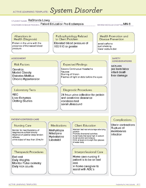 ATI System Disorder Template-Lice - ACTIVE LEARNING TEMPLATES ...