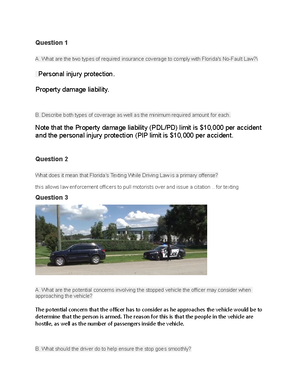 Drivers Ed assignment 7.5 - Drivers Ed Name: Alan Riddle Lesson: 7 ...